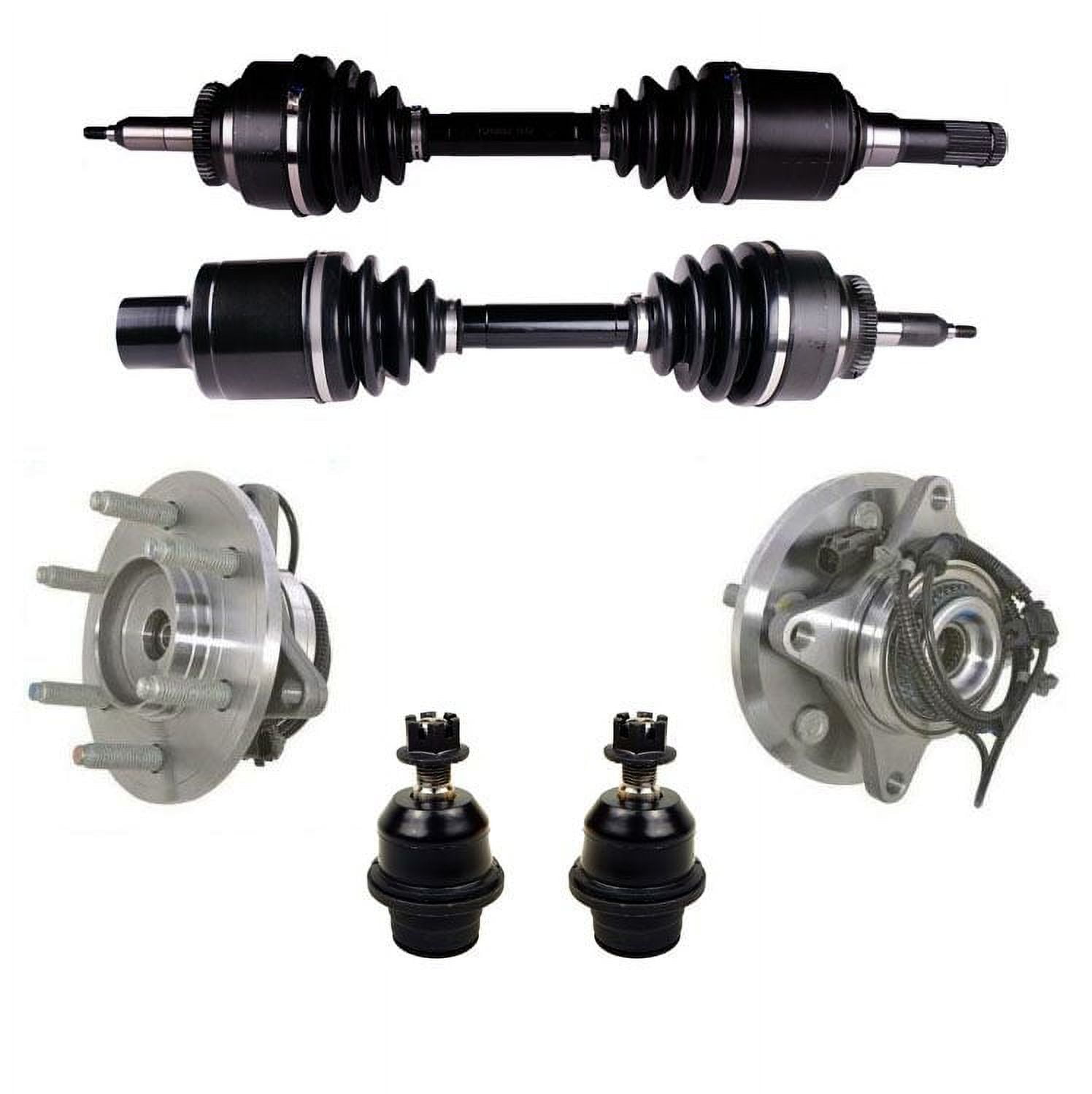 Front Axles Wheel Hub Bearings Lower Ball joints for Ford Expedition ...