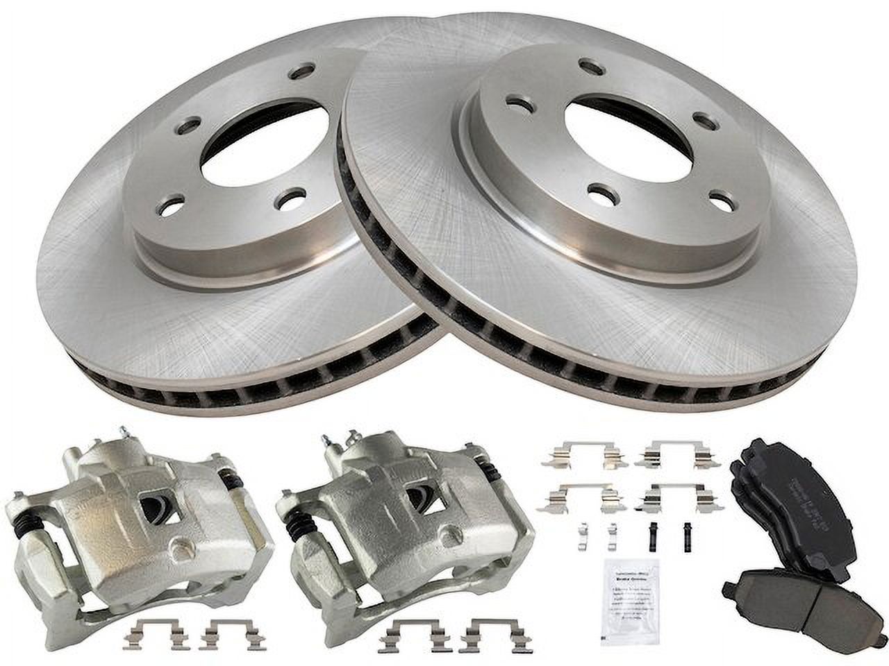 Front Brake Pad Rotor and Caliper Set - Compatible with 2008 - 2012 Dodge Caliber 2009 2010 2011 ...