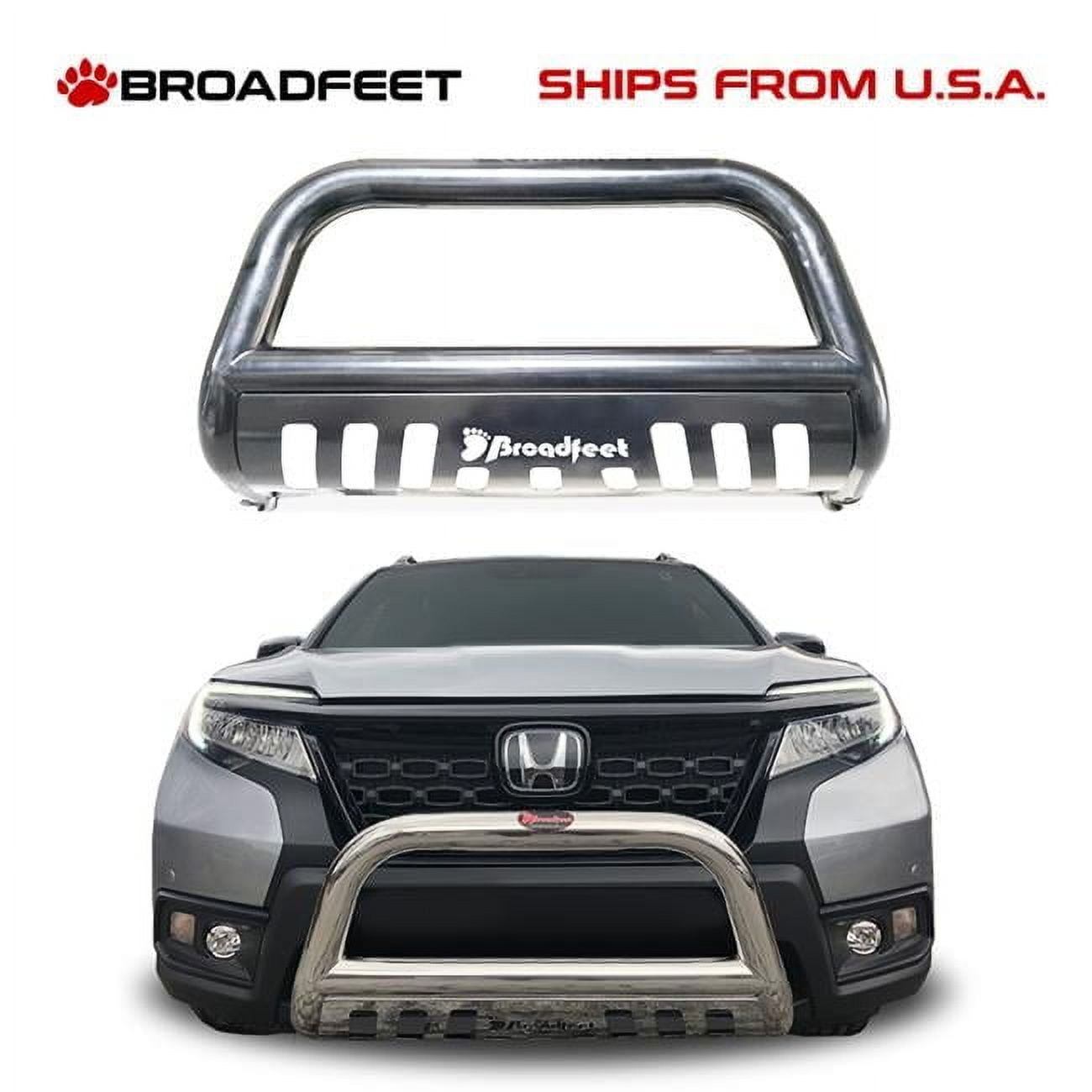 Front Bull Bar with Skid Plate for 2019-2023 Honda Passport - Walmart.com