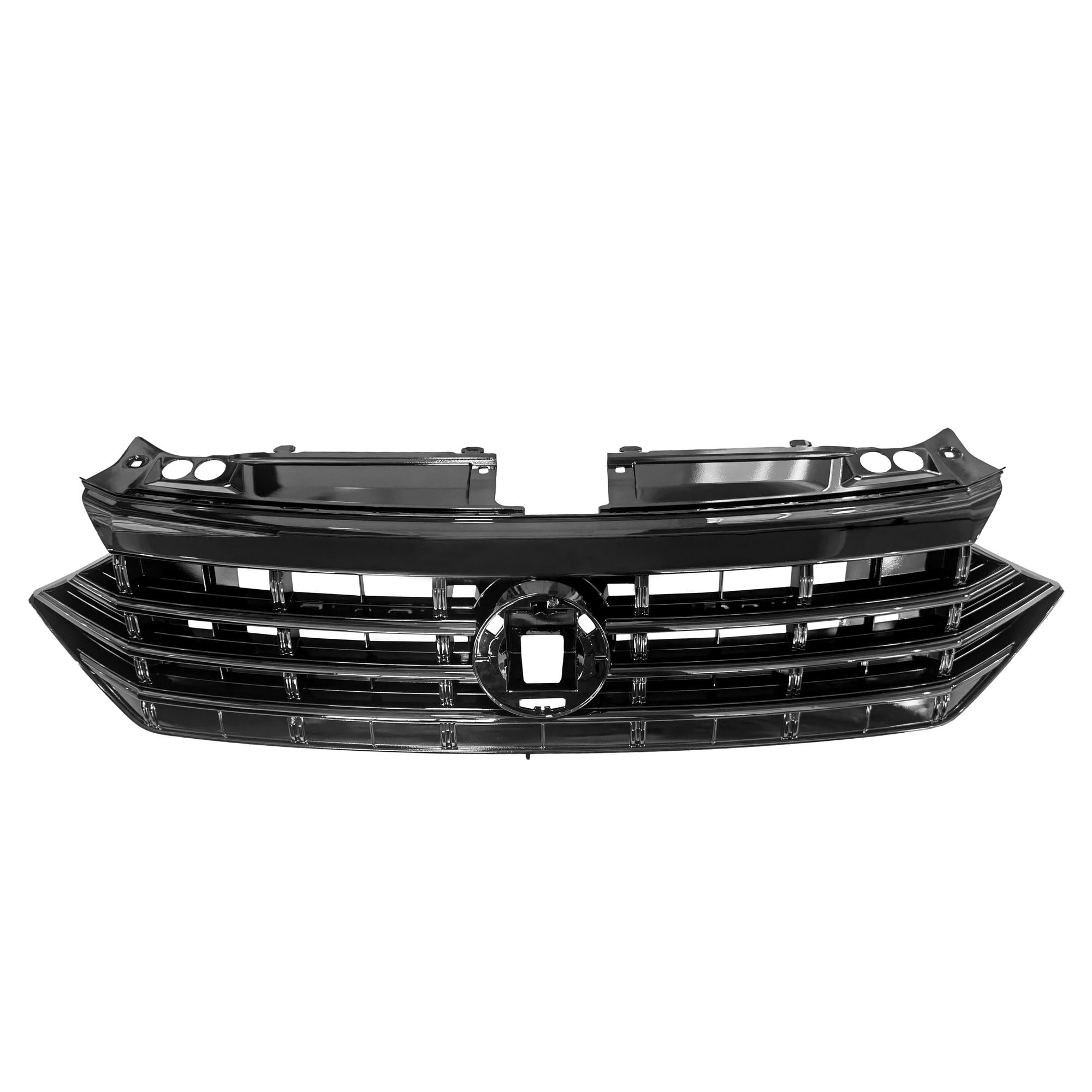 Front Bumper Center Upper Grille Glossy Black For 2019 2020 Volkswagen ...