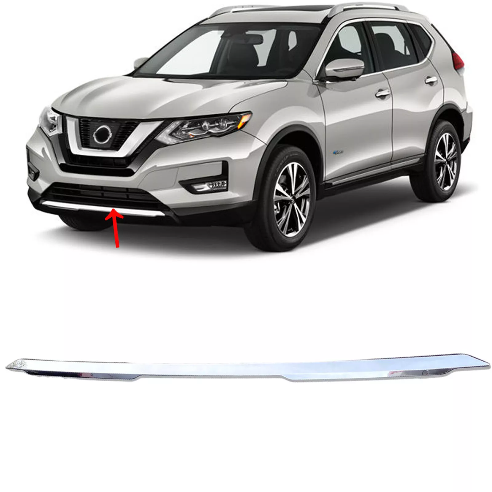 Front Bumper Chrome Moulding Trim 620726FL0A For Nissan Rogue 2017 18 ...