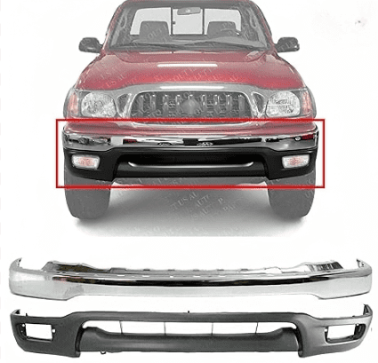 Front Bumper Chrome Steel + Lower Valance Primed For 2001-2004 Toyota ...