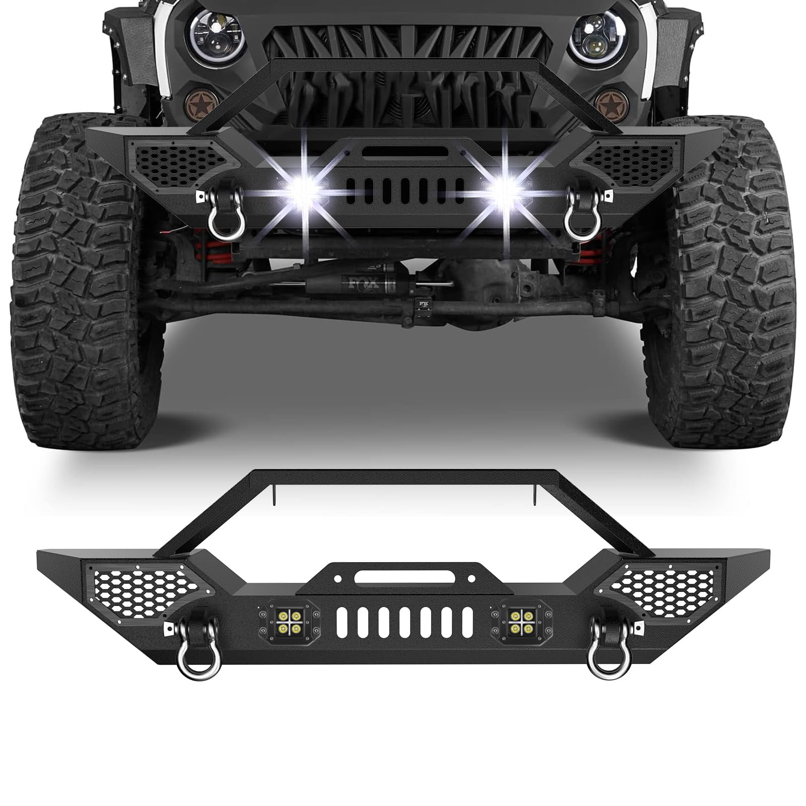 Front Bumper Compatible with 2007-2018 Jeep Wrangler JL & Unlimited JKU ...