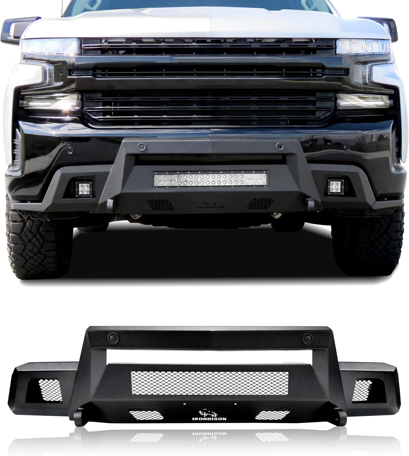 Front Bumper Compatible with 2019-2021 Chevy Silverado 1500 (Inculde ...