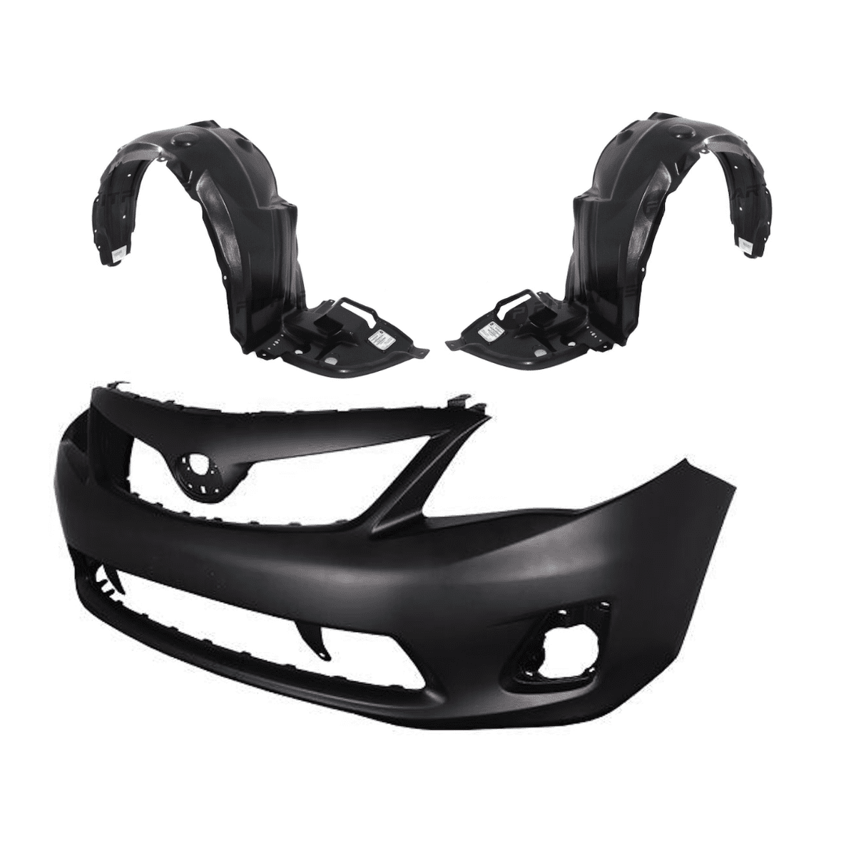 Front Bumper Cover & Fender Liner Kit for Toyota Corolla 2011-2013 ...