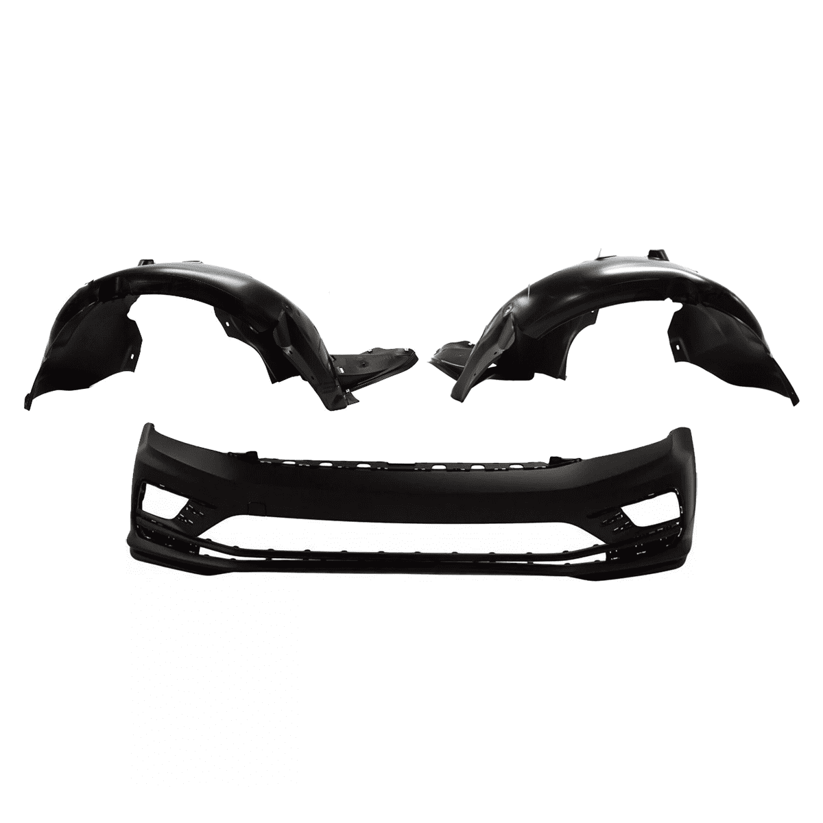 Front Bumper Cover & Fender Liner Kit for Volkswagen Jetta 2016-2018 ...