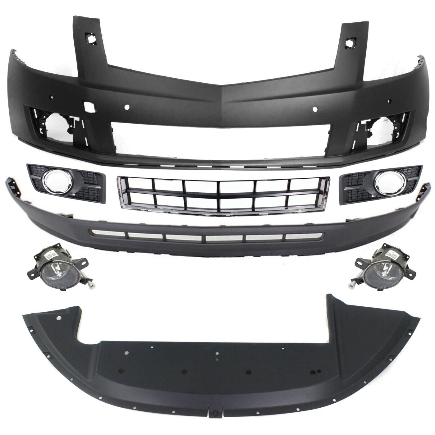 Front Bumper Cover Kit 2010-2012 For Cadillac For Srx (Set Of 8) - Oe ...