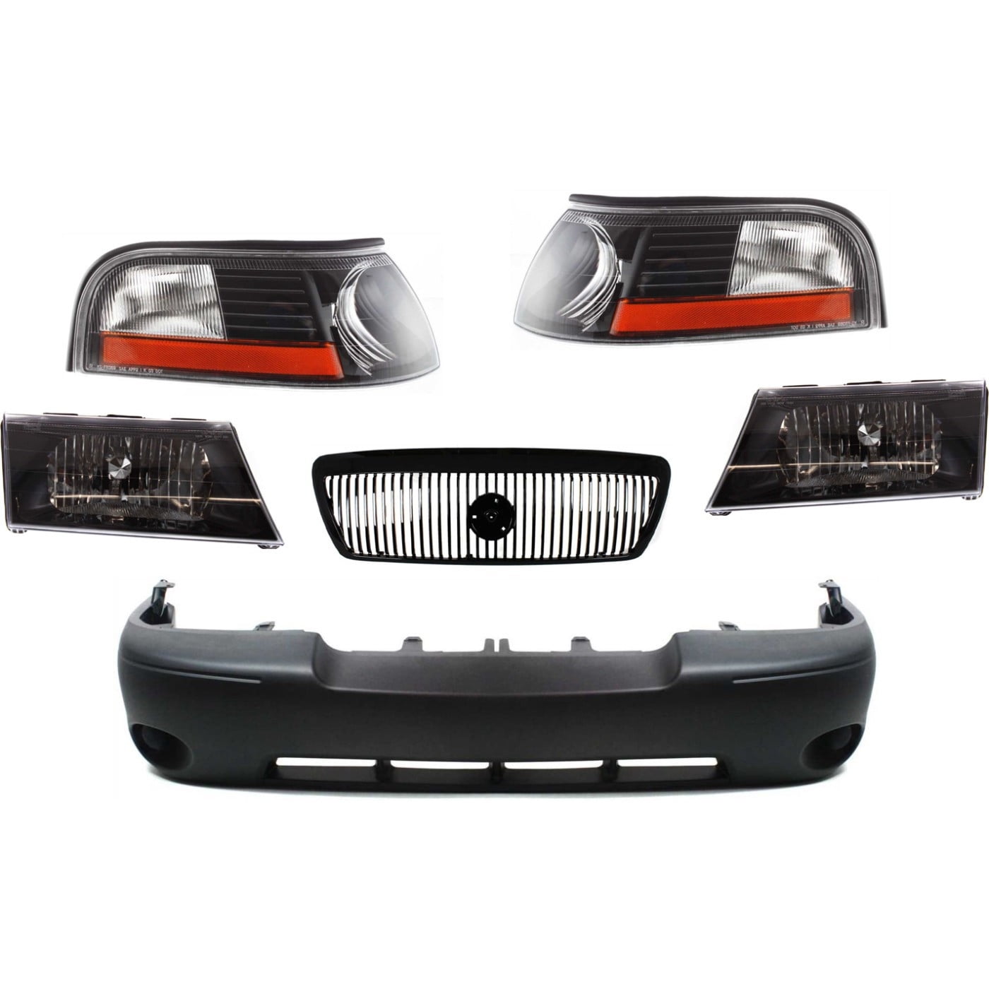 Front Bumper Cover Kit for 2003-2004 for Mercury R Primed for Sedan ...