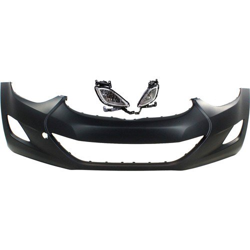 Front Bumper Cover Primed and Fog Lights Set For 2011-2013 Hyundai ...