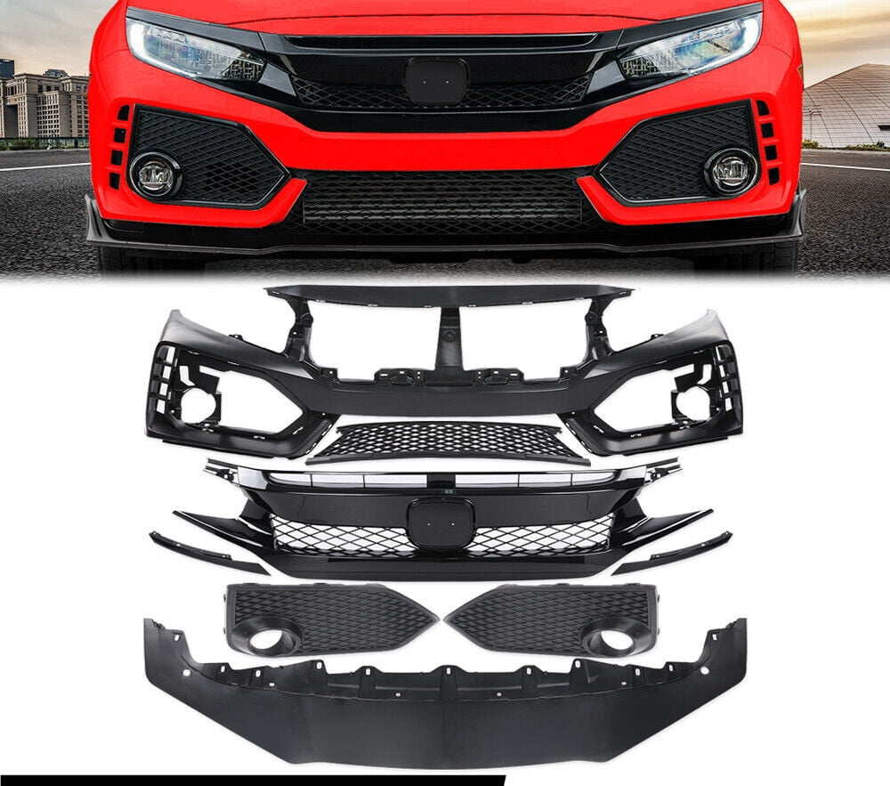 Front Bumper Cover Type-R Style New Fit For 2016-2021 Honda Civic 10th ...
