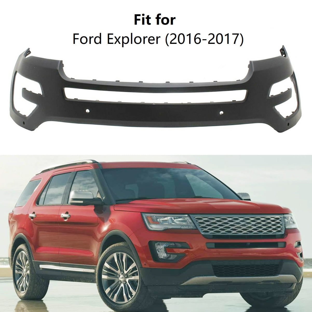 Front Bumper Cover Unpainted FO1000727 Fit for Ford Explorer (2016-2017 ...