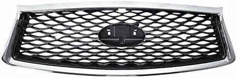 Front Bumper Cover Upper Grille Replacement Shroud Front Chrome Air ...