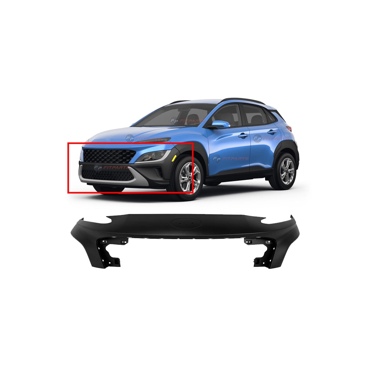 Front Bumper Cover for Hyundai Kona 2022-2023 Primed 86550J9CA0 ...