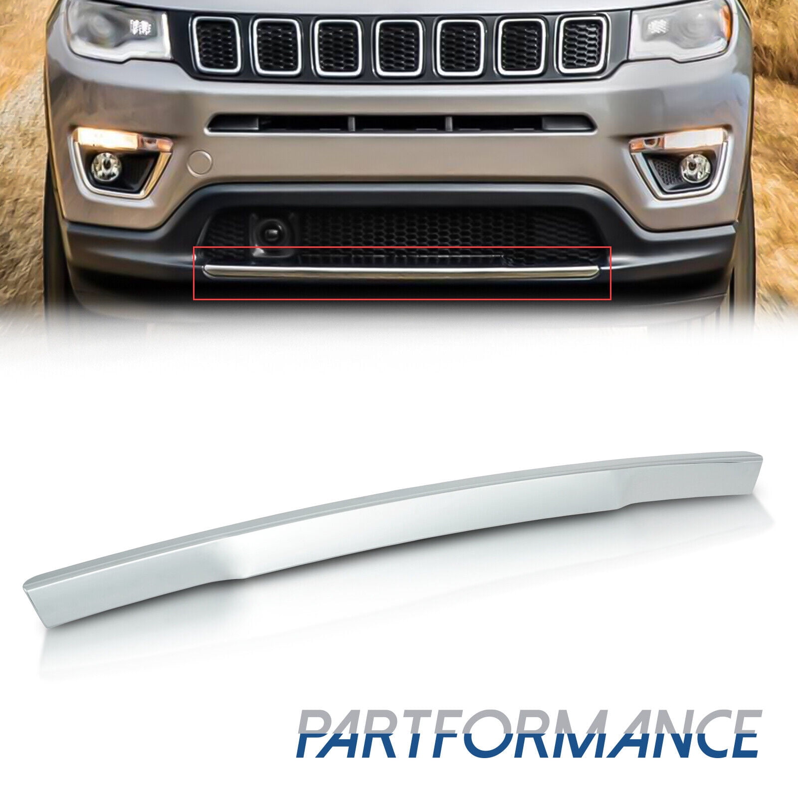 Front Bumper Decorative Molding for 2017 - 2021 for Jeep Compass Decal ...