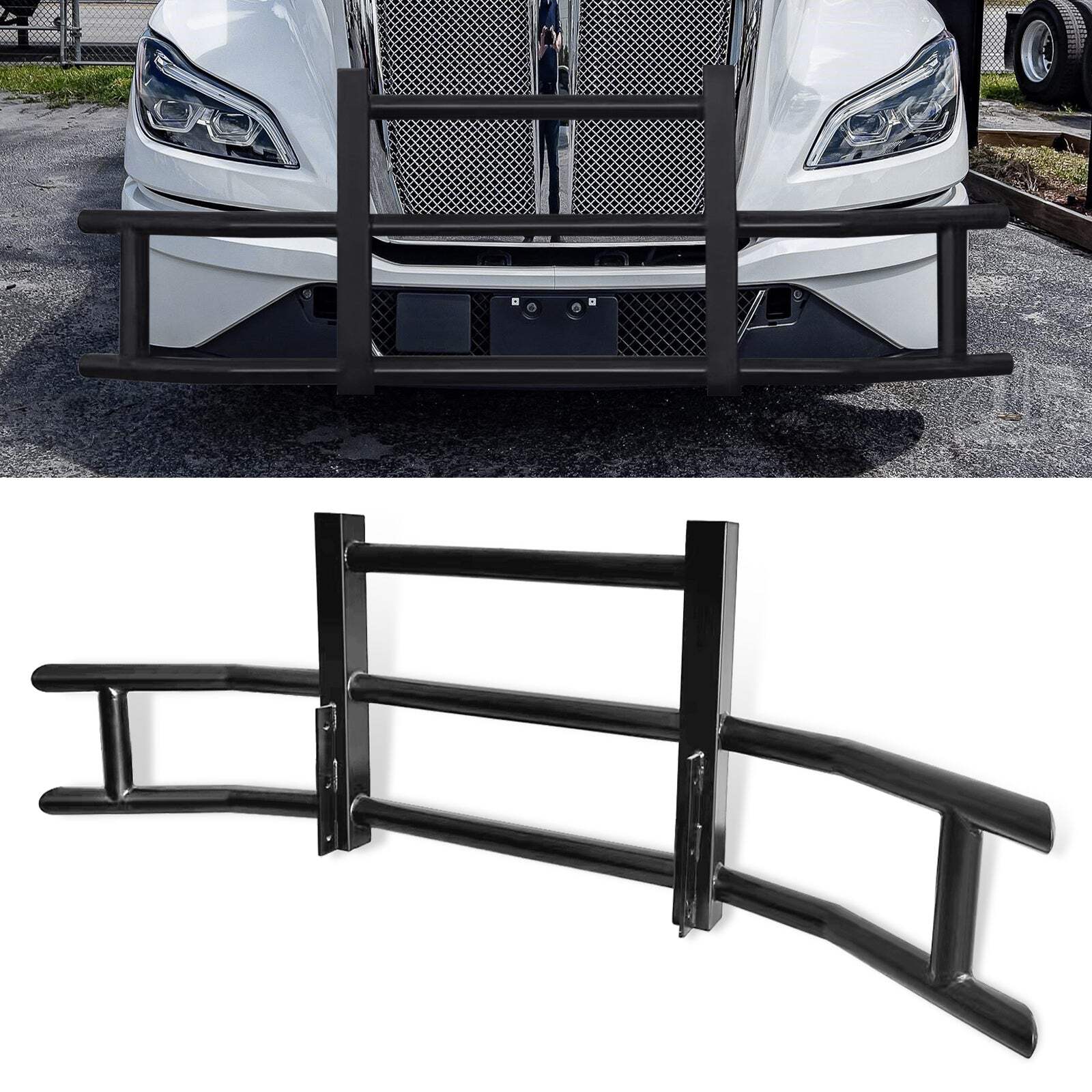Front Bumper Deer Guard For Kenworth T680 2022 With Bracket Black Iron ...