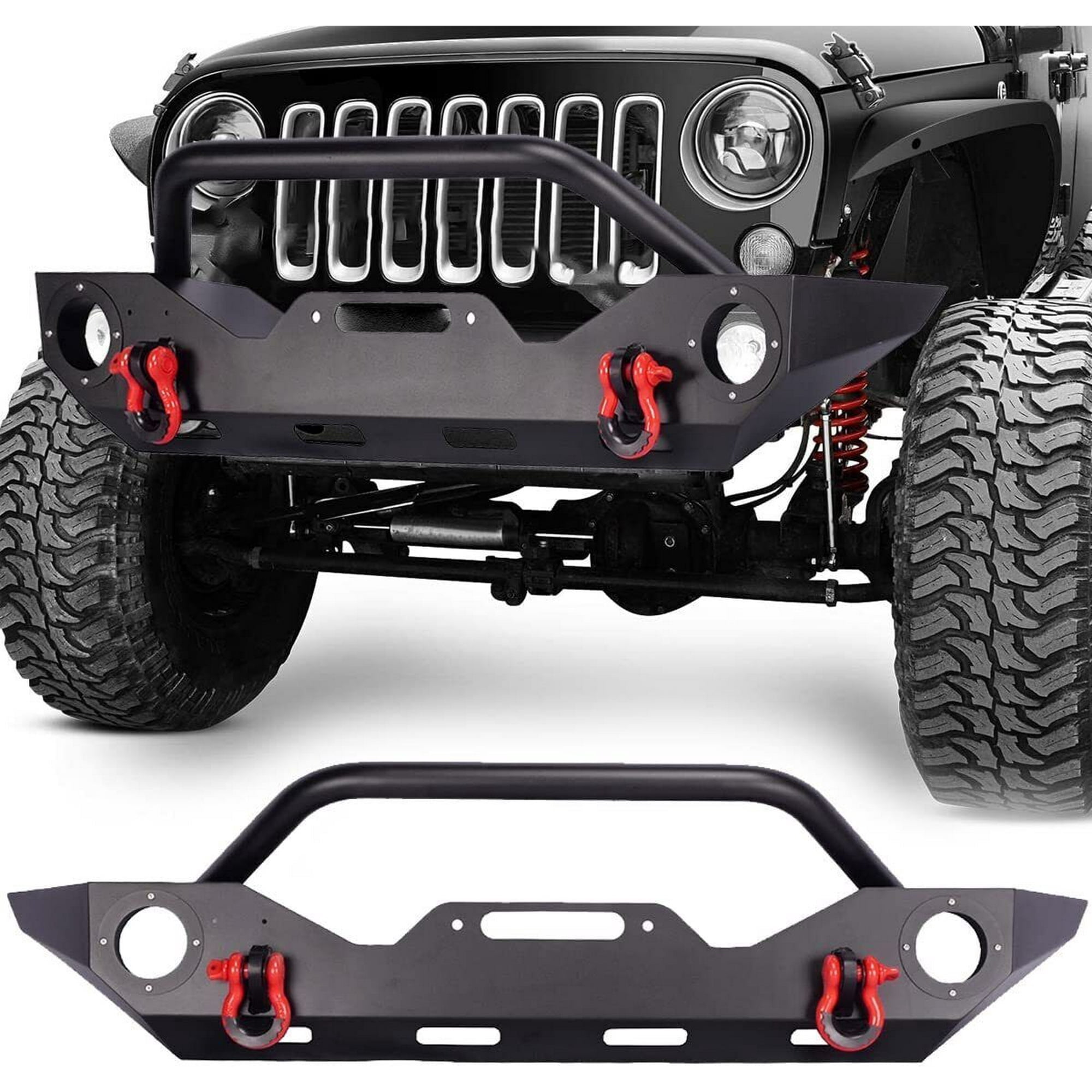 Front Bumper Fit for 2007-2018 Jeep WRANGLER JK&2018-2026 JEEP WRANGLER ...
