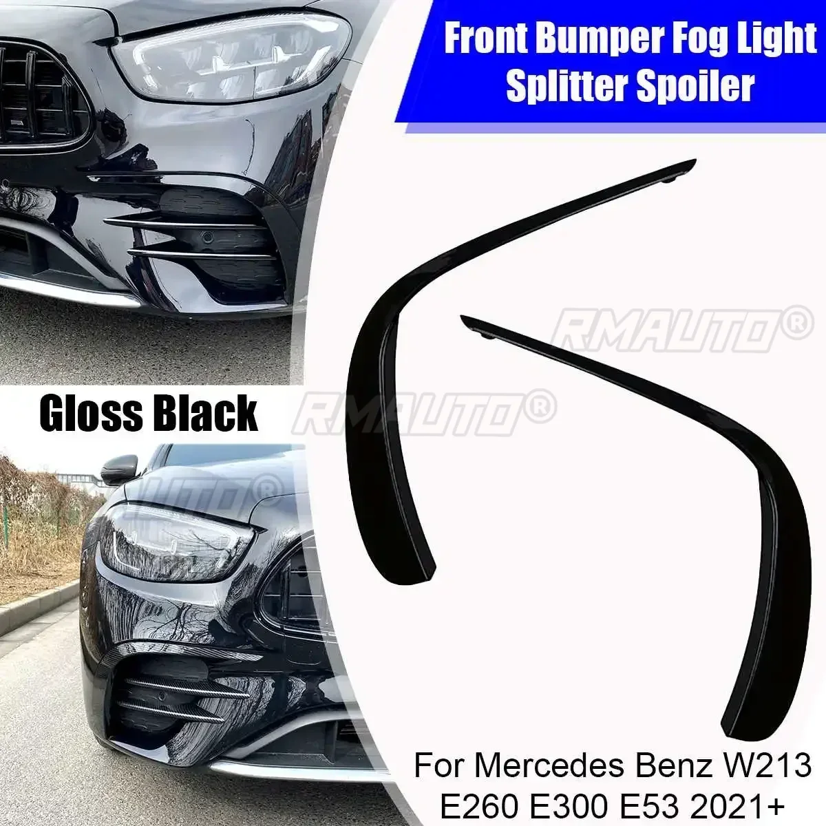 Front Bumper Fog Light Splitter Spoiler Lamp Cover Trim For Mercedes ...