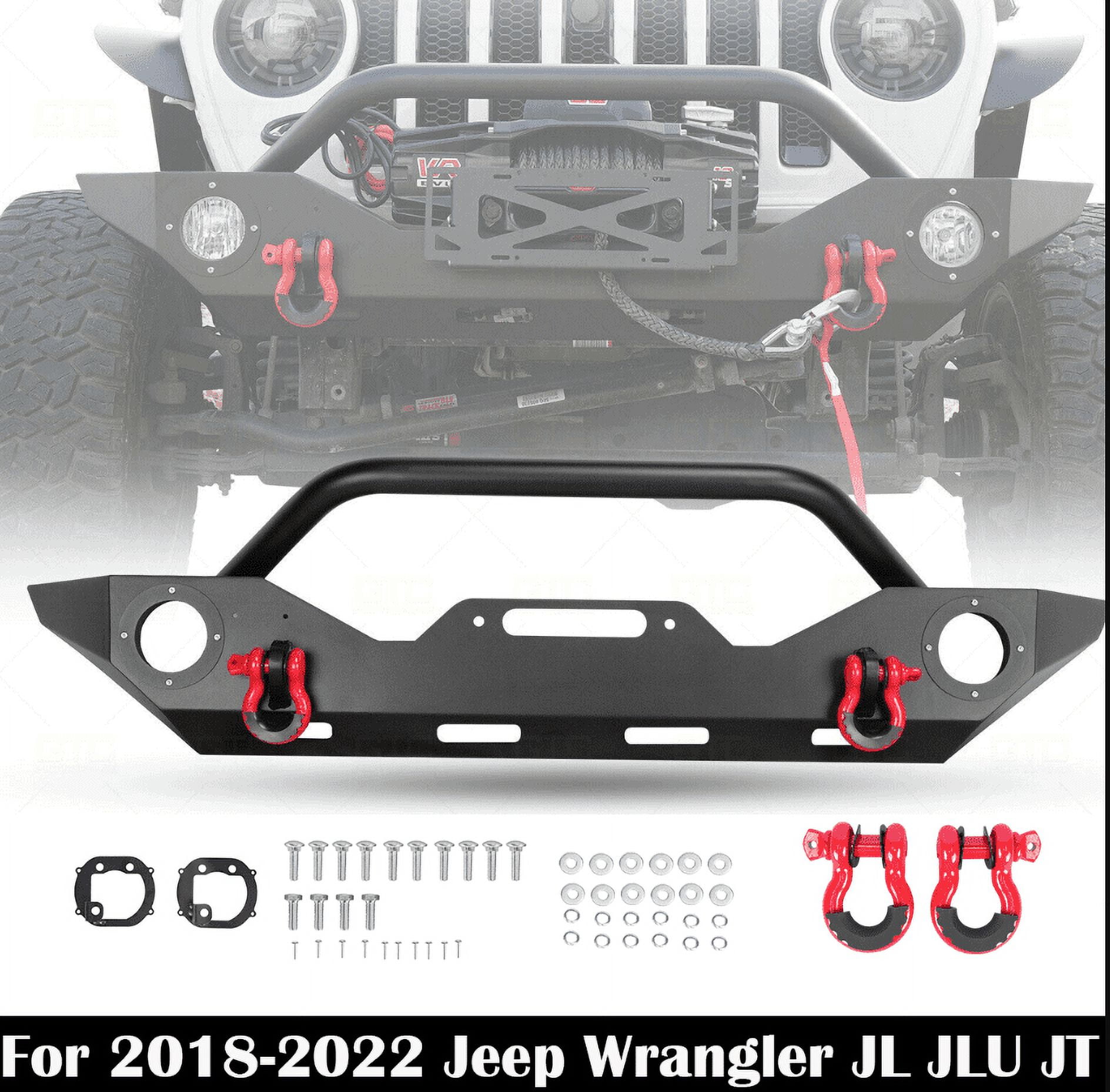 Front Bumper For 2018-2022 Jeep Wrangler JL JLU JT w/D-Ring Shackles ...