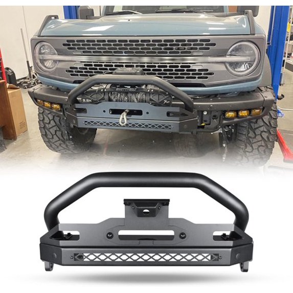Front Bumper For 2021-2025 Ford Bronco Heavy-duty Off-Road Winch Mount ...
