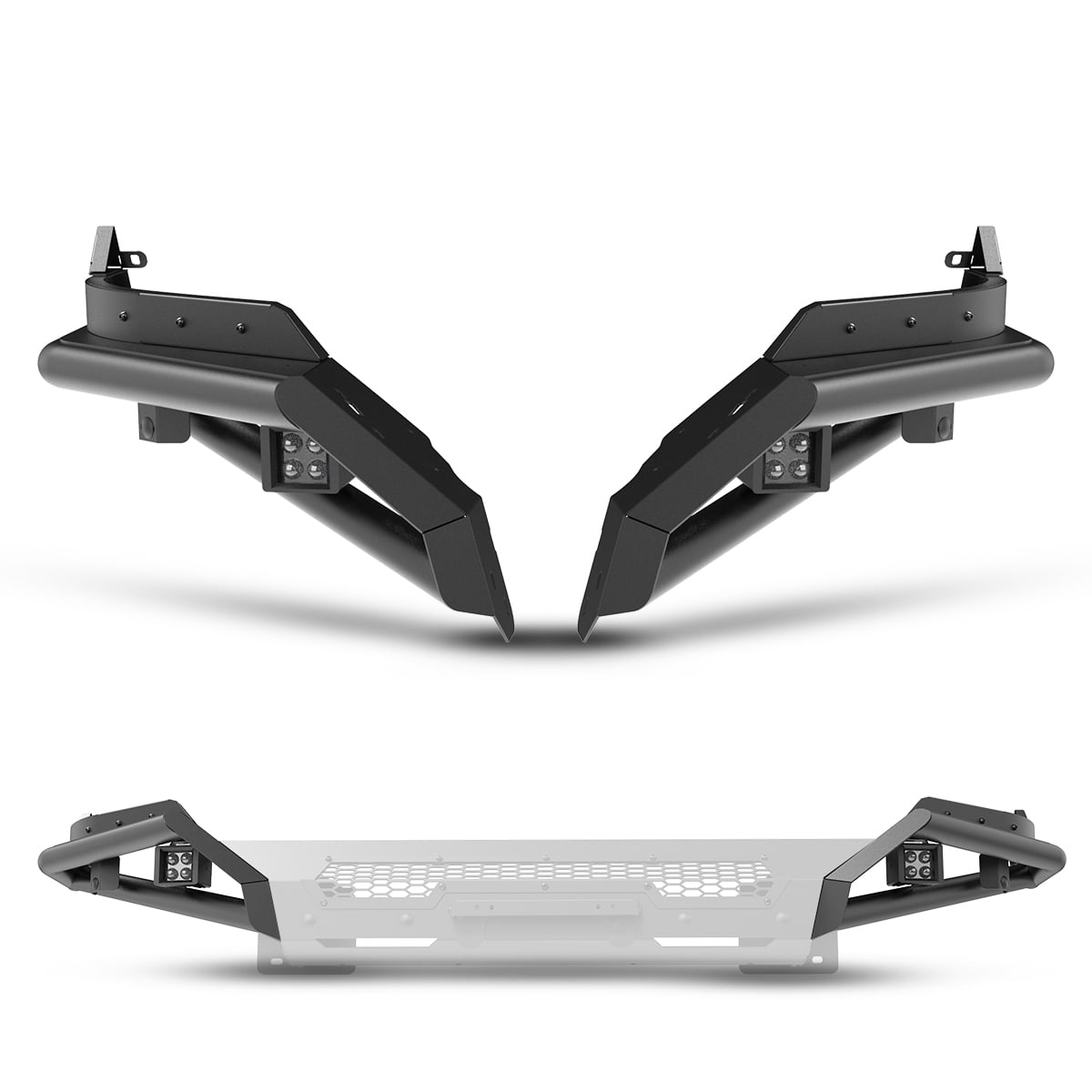 Front Bumper Full-Width Side Wings For 2013-2018 Ram 1500 Pickup Truck ...