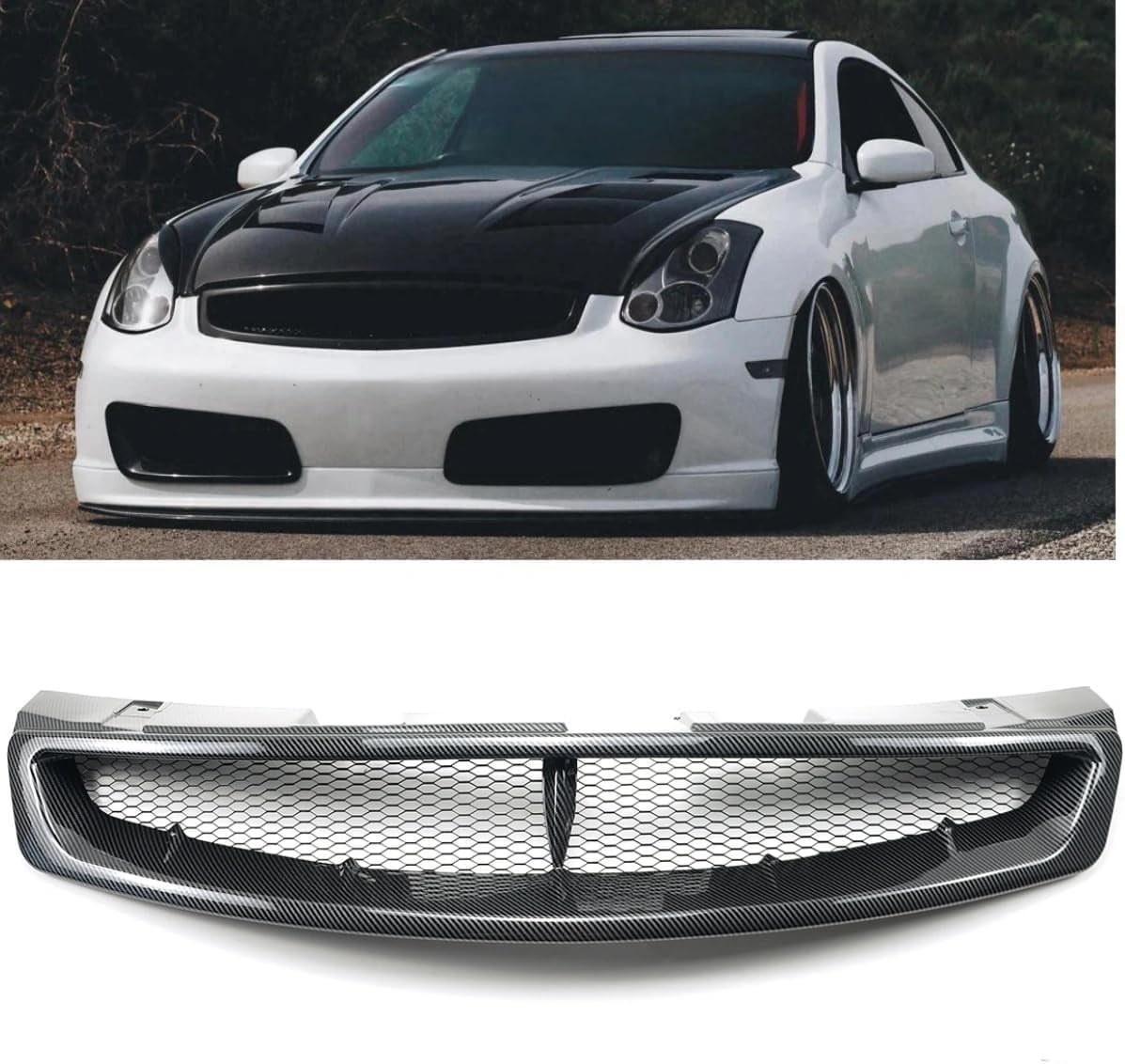 Front Bumper Grill Compatible with Infiniti G35 2DR Coupe 2003-2007 ...