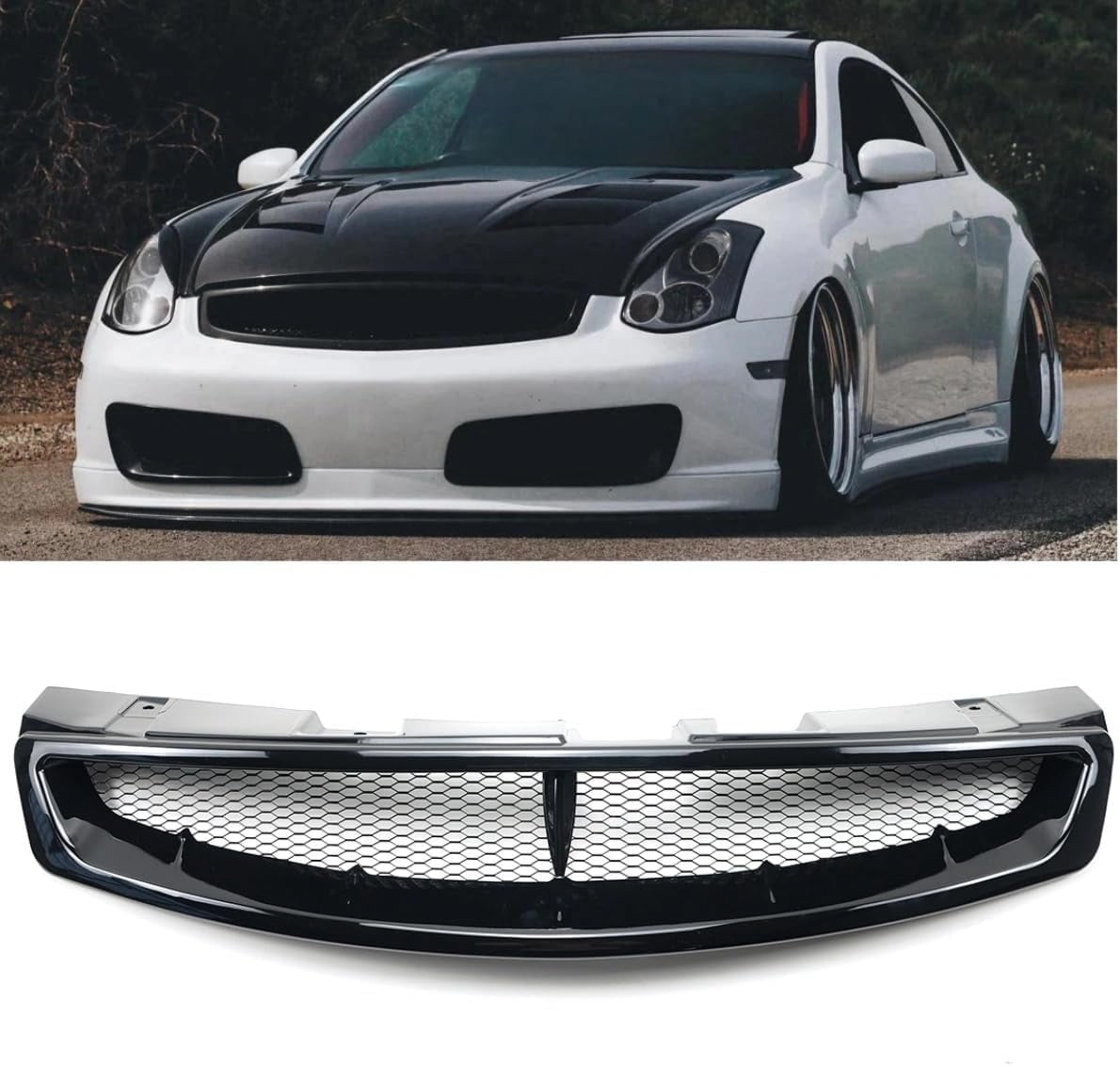 Front Bumper Grill Compatible with Infiniti G35 2DR Coupe 2003-2007 ...