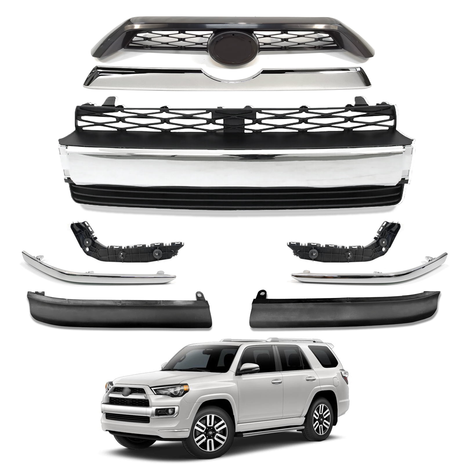 Front Bumper Grille Assembly Body Kits Replace For 2014-2019 Toyota ...