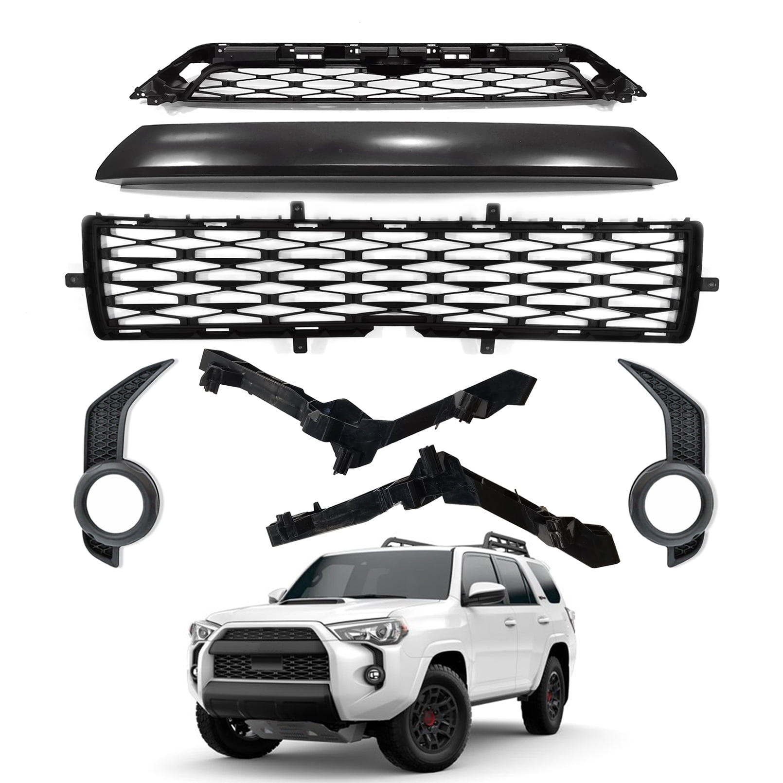 Front Bumper Grille Assembly Body Parts Kit For 2014-2019 Toyota ...