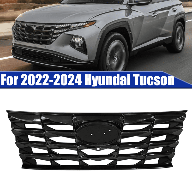 Front Bumper Grille Black Chrome For 2022 2023 2024 Hyundai Tucson ...