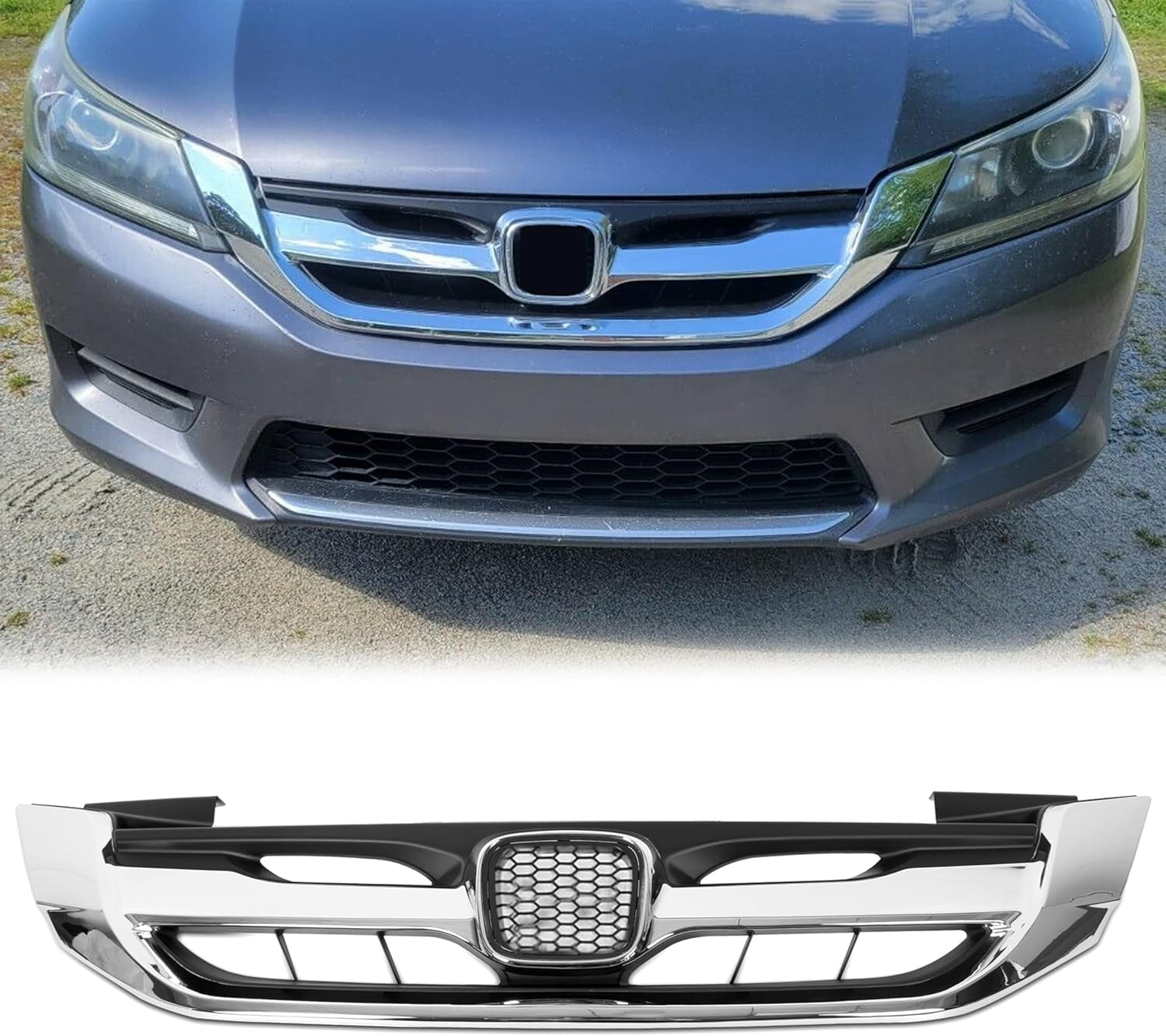 Front Bumper Grille Compatible With 2013 2014 2015 Honda Accord 4DR ...