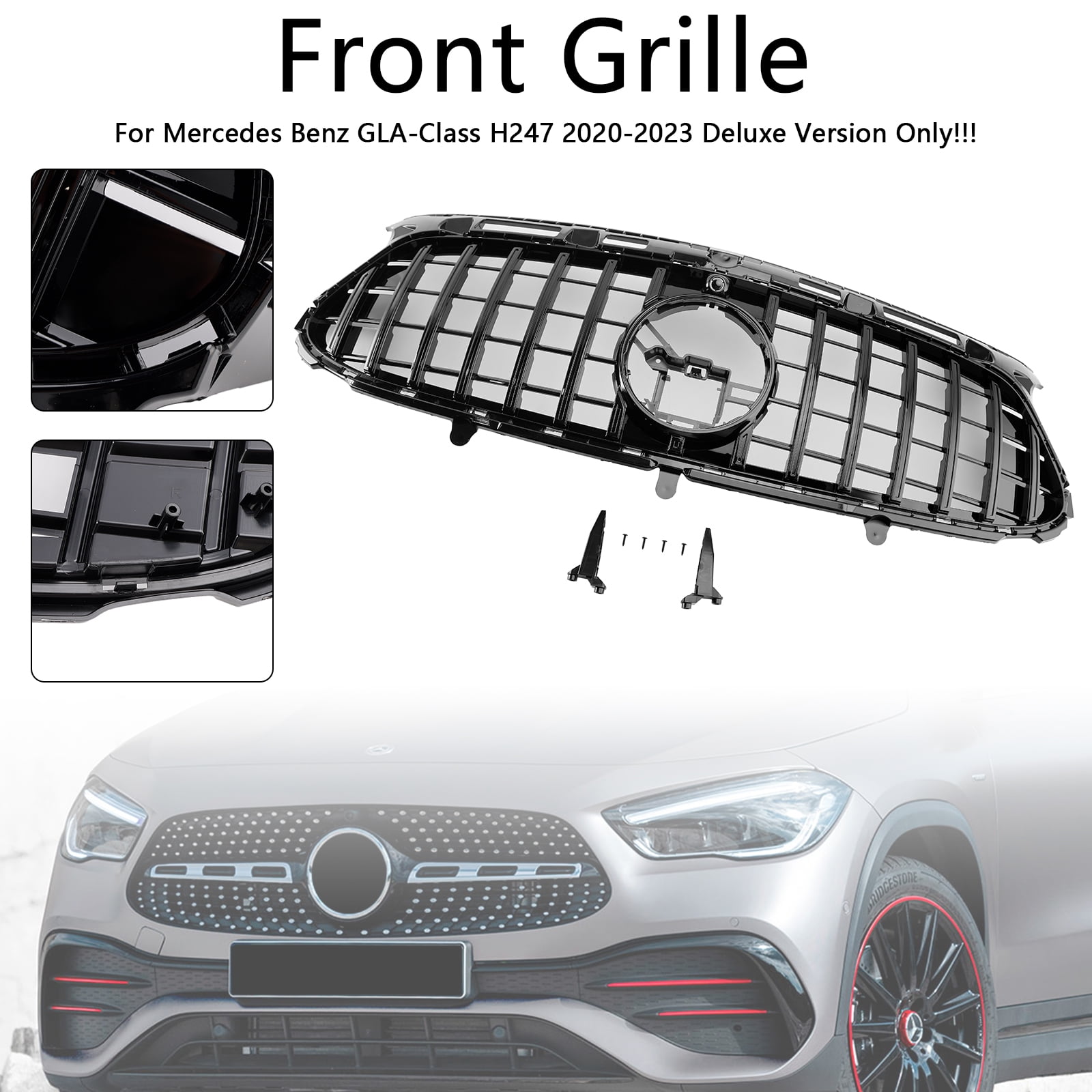 Front Bumper Grille Grill Fit for Mercedes Benz GLA-Class H247 Deluxe ...