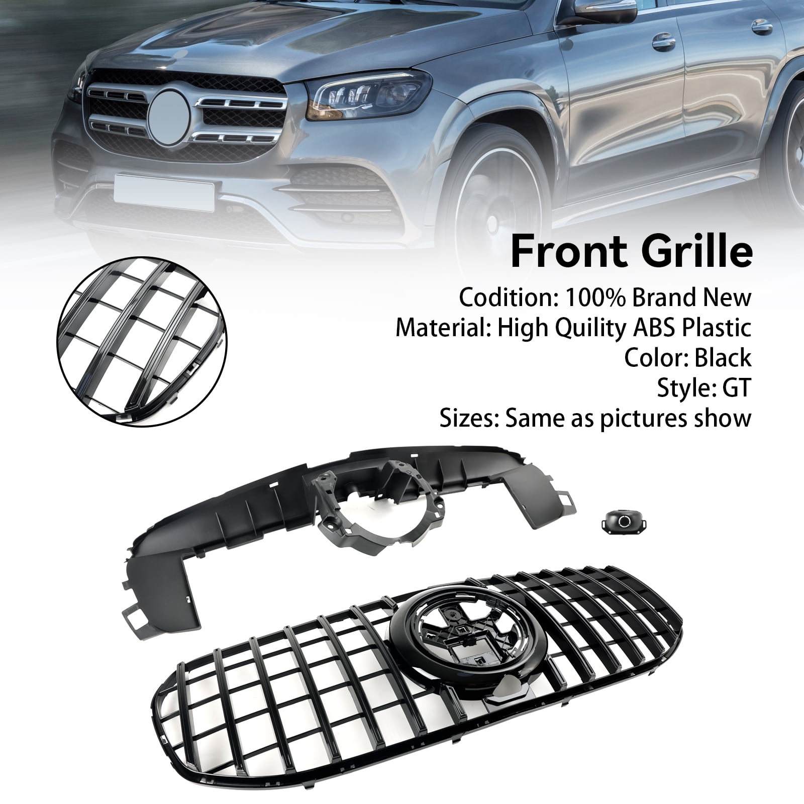 Front Bumper Grille Grill Fit for Mercedes Benz X167 GLS450 GLS580 2020 ...