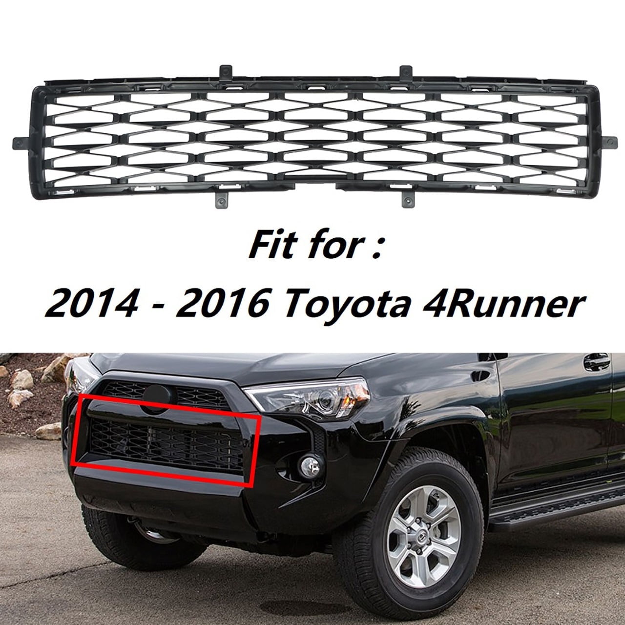 Front Bumper Grille Mesh Grill Fit for 2014 2015 2016 Toyota 4Runner ...