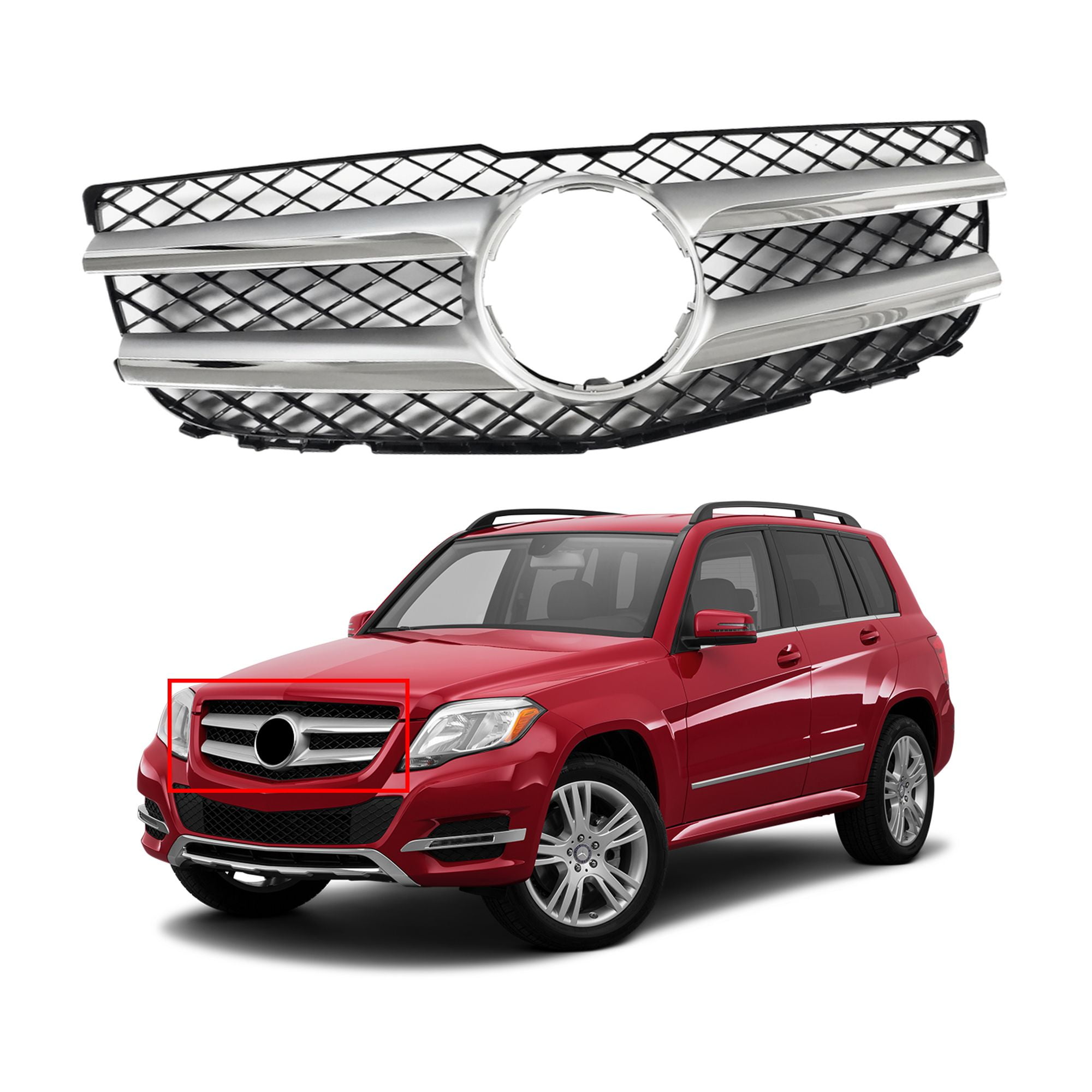 Front Bumper Grille With Chrome Assembly For 2013 2014 2015 Mercedes ...