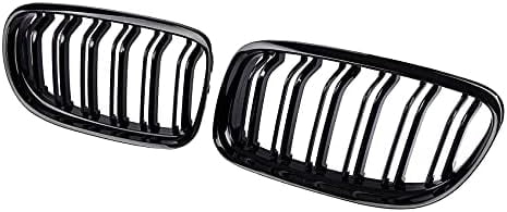 Front Bumper Kidney Grille, Pair Gloss Black Grill Double Line ...