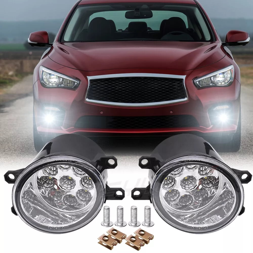 Front Bumper LED Fog Light Lamps LH & RH Pair for 14-20 Infiniti Q50 ...
