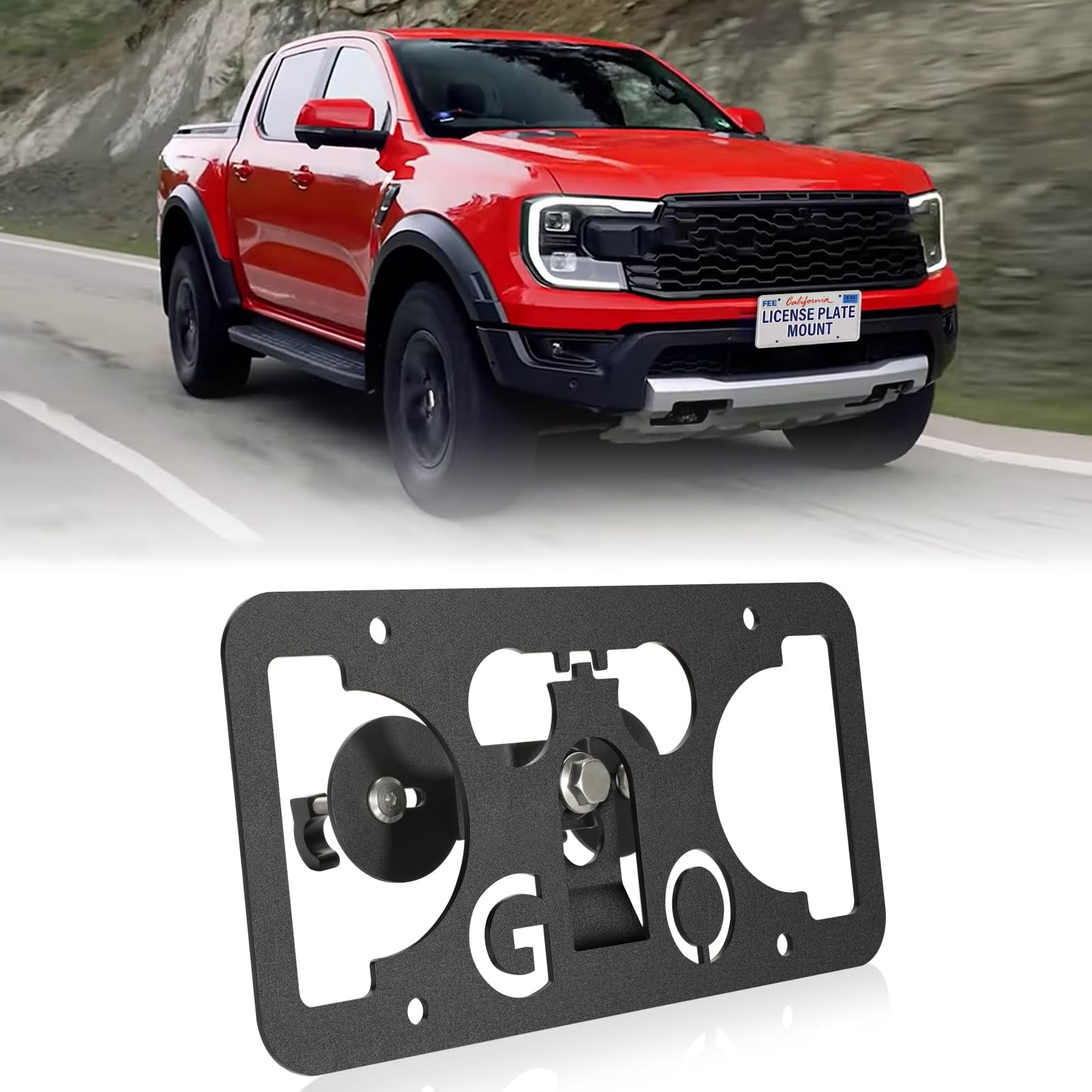 Front Bumper License Plate Mount Compatible with Ford Raptor (3rd gen ...