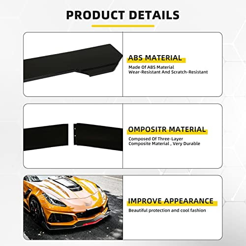 Front Bumper Lip Chin Spoiler Splitter Diffuser Guard Wing Protector ...