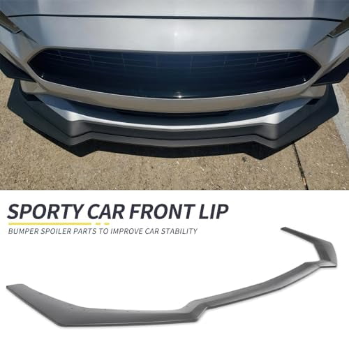 Front Bumper Lip Chin Spoiler Splitter Diffuser Protector Body Kit Air Dams with 2Pcs Adjustable ...