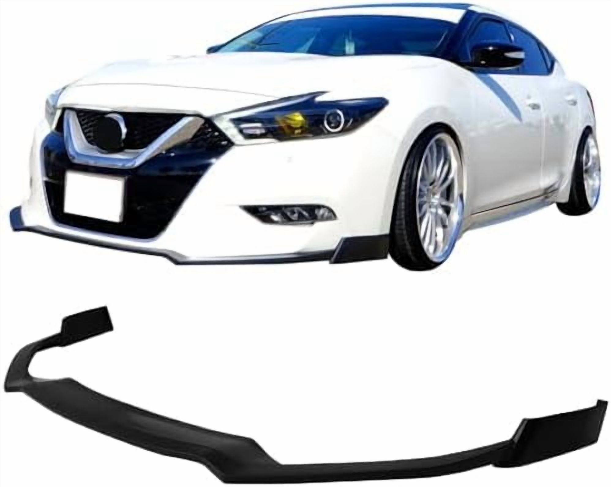Front Bumper Lip Compatible with 2016-2018 Nissan Maxima, Black PU ...