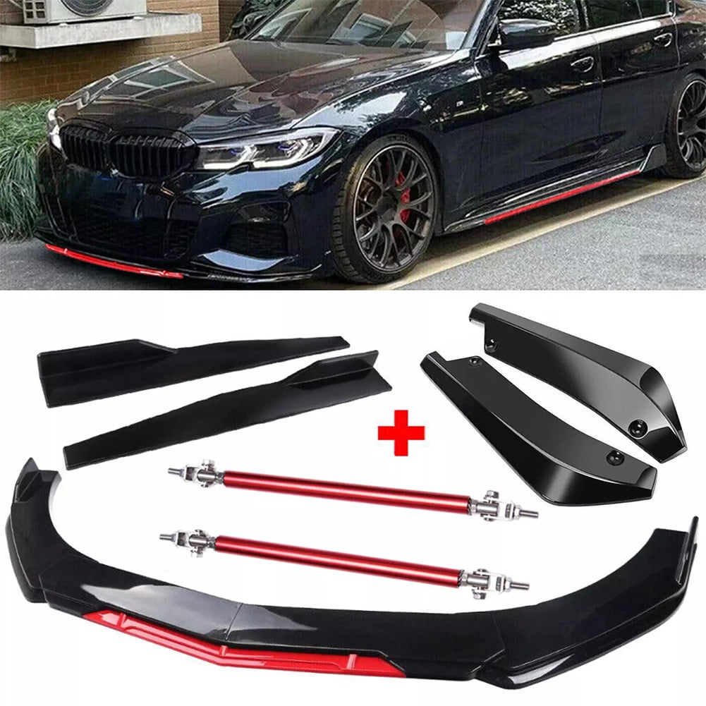 Front Bumper Lip Spoiler And Side Skirt Splitter Kit ABS Side Skirts ...