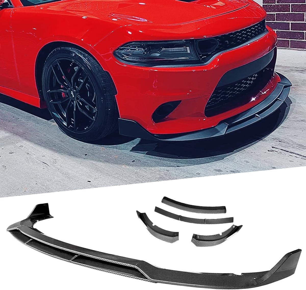 Front Bumper Lip Spoiler Compatible with Dodge Charger SRT 2015-2023 ...