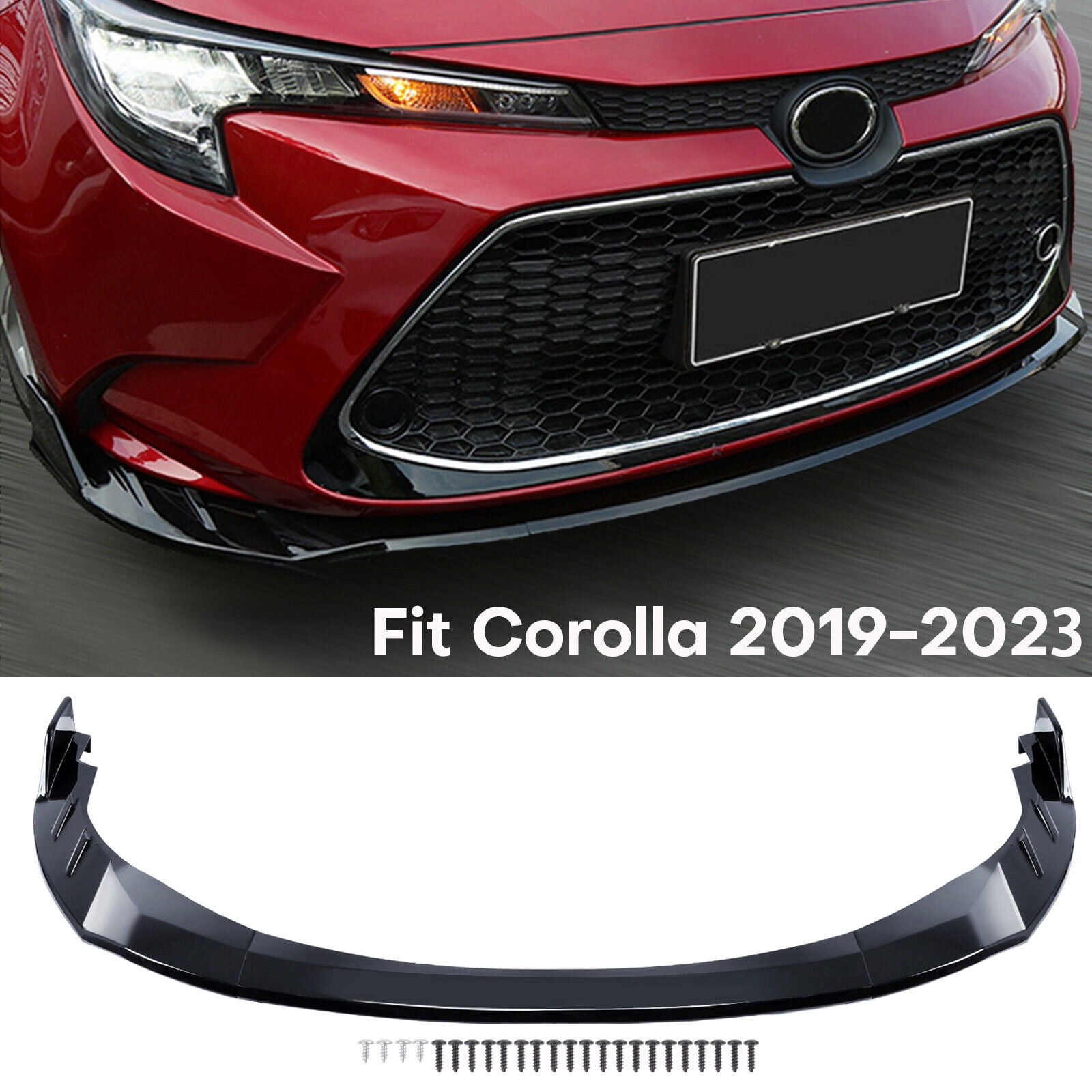 Front Bumper Lip Spoiler Custom Fit for Toyota Corolla 2019-2023 Glossy ...