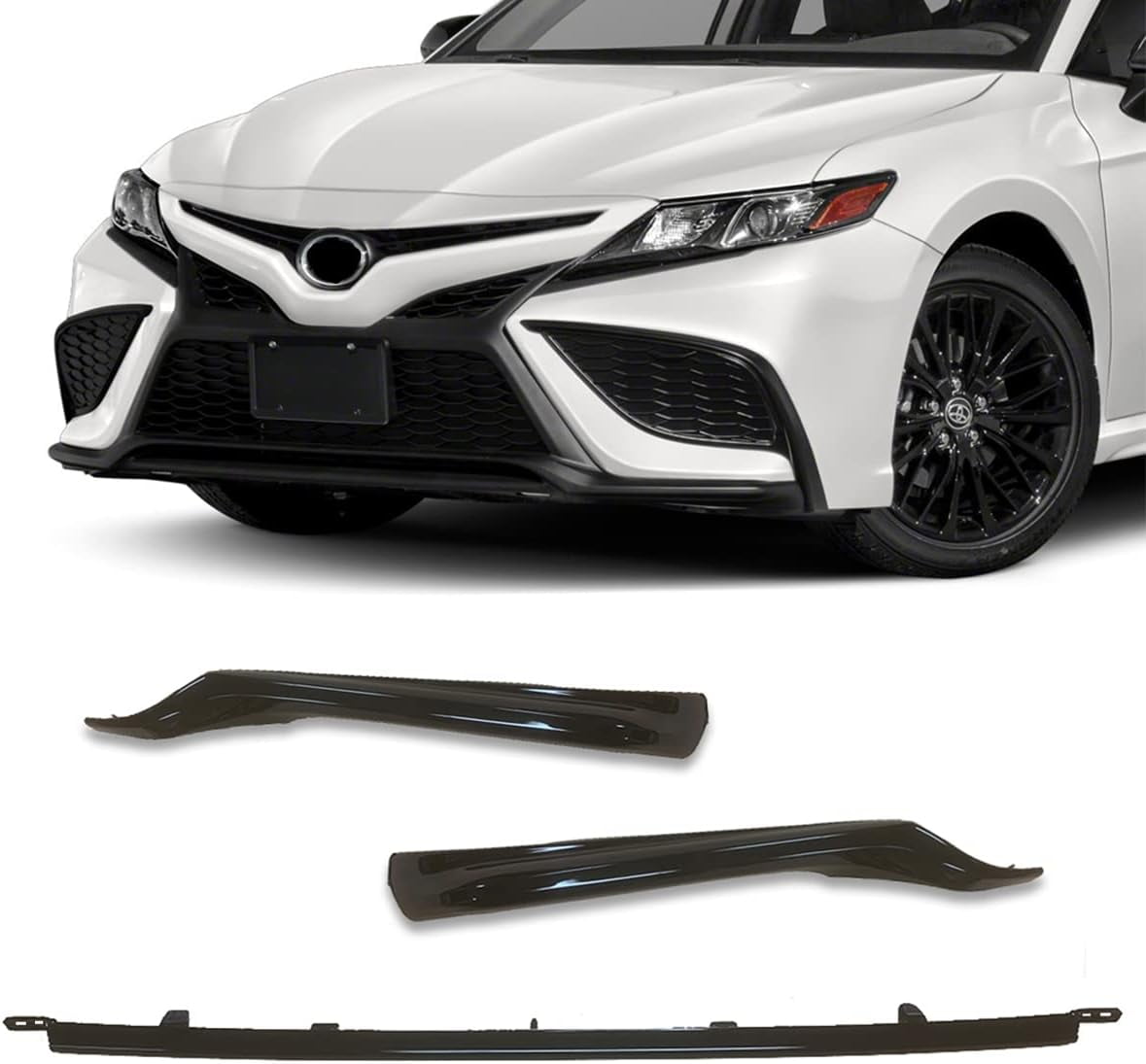 Front Bumper Lip Spoiler Lip Splitter Air Dam Chin Diffuser Deflector Compatible with 2021 2022 ...