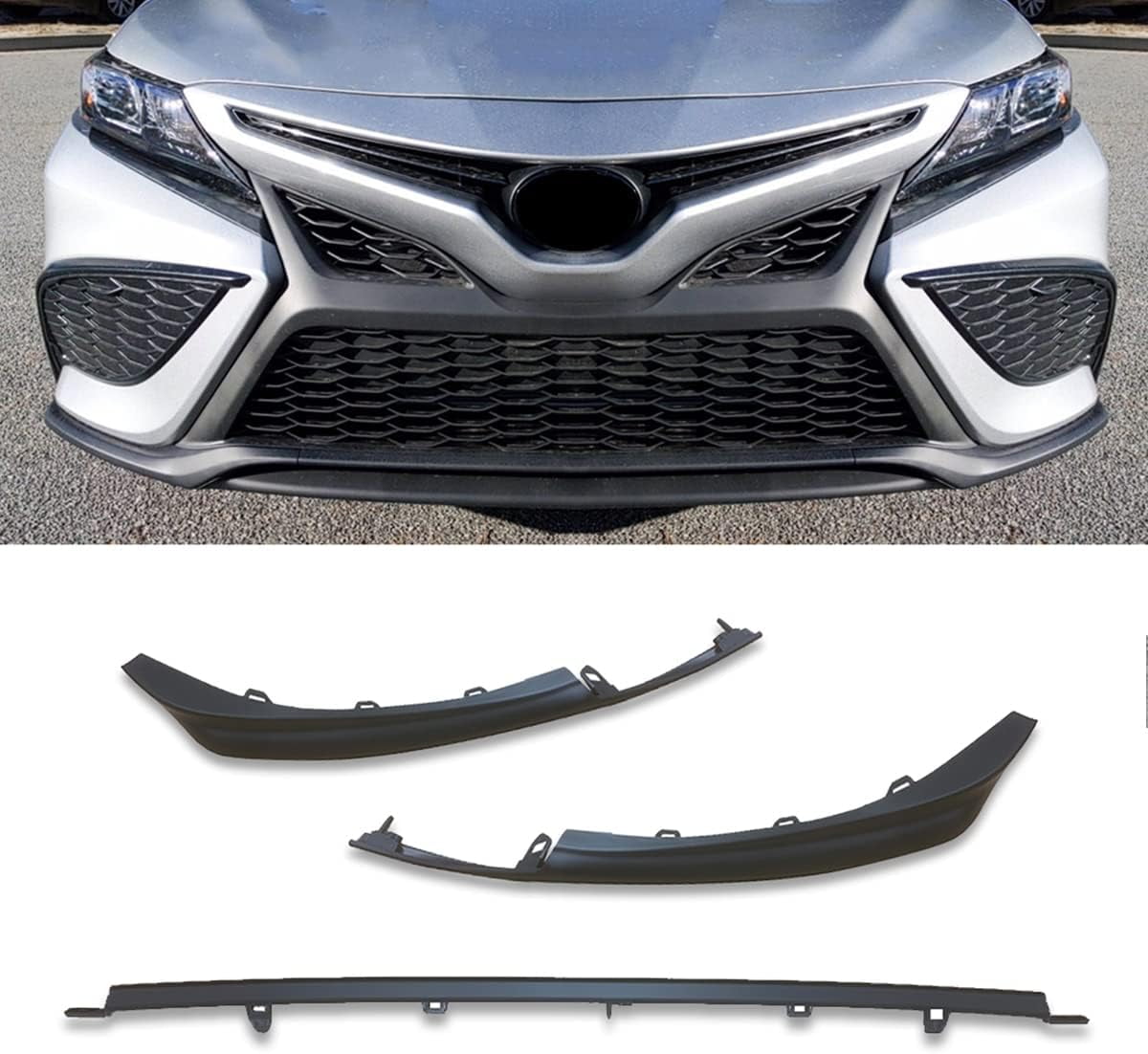 Front Bumper Lip Spoiler Lip Splitter Air Dam Chin Diffuser Deflector Compatible with 2021 2022 ...