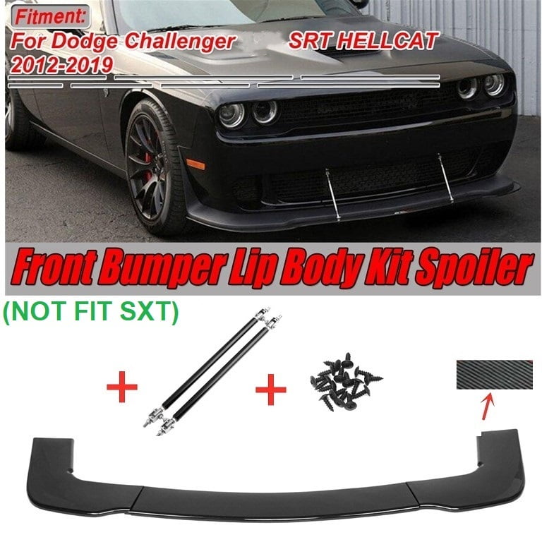 Front Bumper Lip + Strut Rods fit for 2012-2019 Dodge Challenger SRT ...