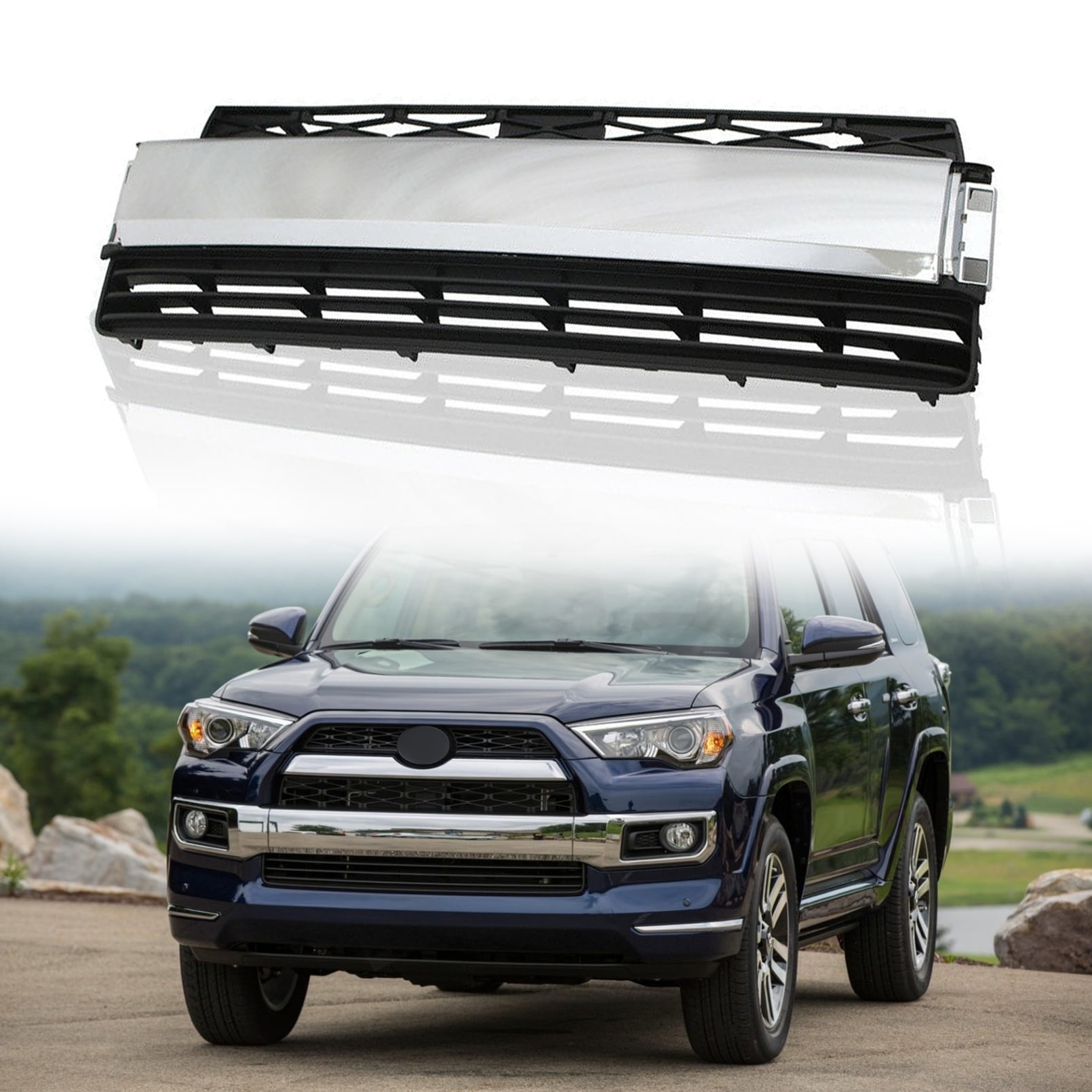 Front Bumper Lower Grille Black Grill With Chrome Trim For 2014-2020 ...