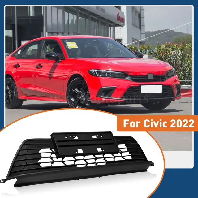 Front Bumper Lower Grille Grill For 2022 2023+ Honda Civic Sedan Matte ...