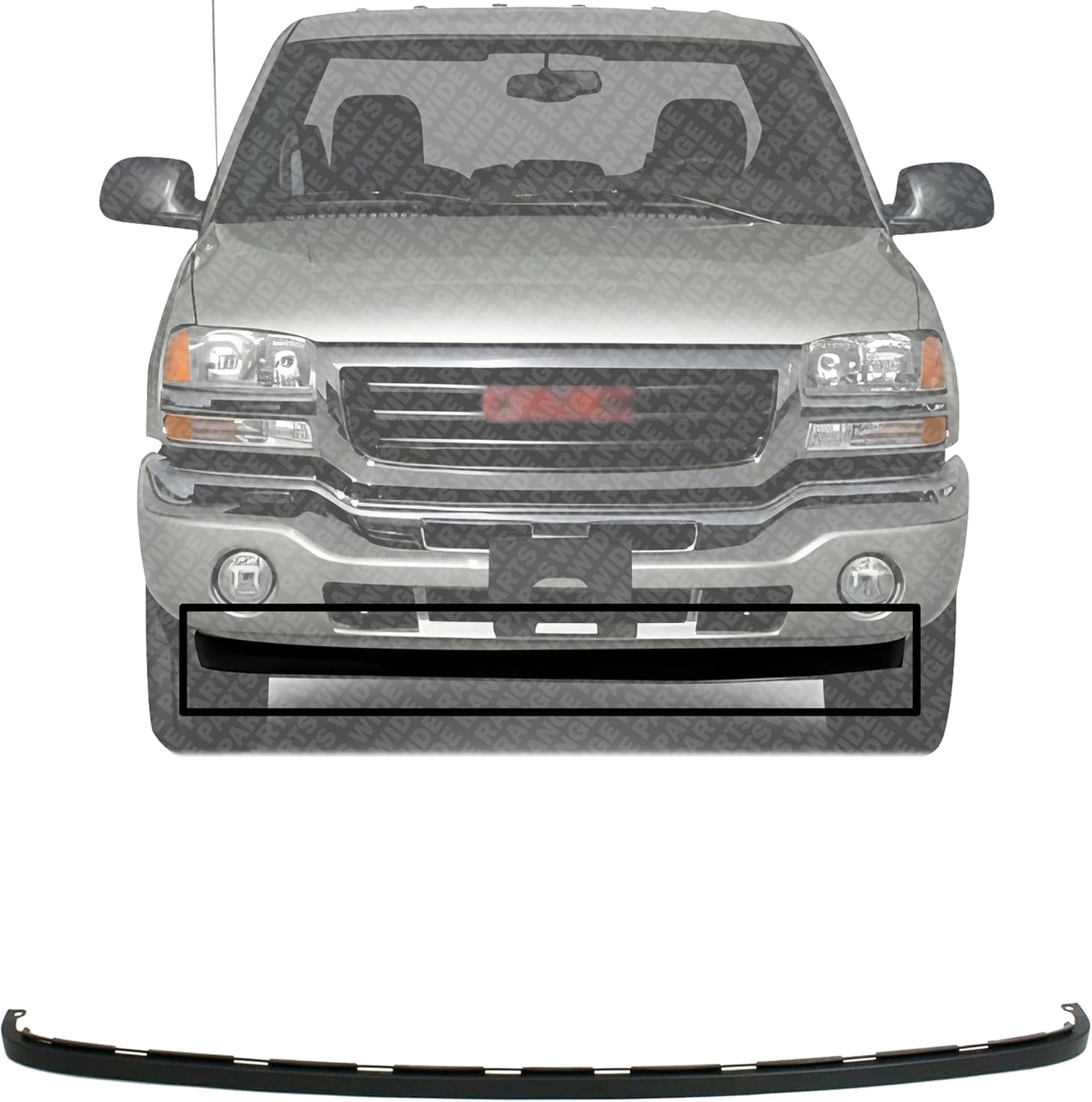 Front Bumper Lower Valance Air Deflector Extension Textured Plastic ...