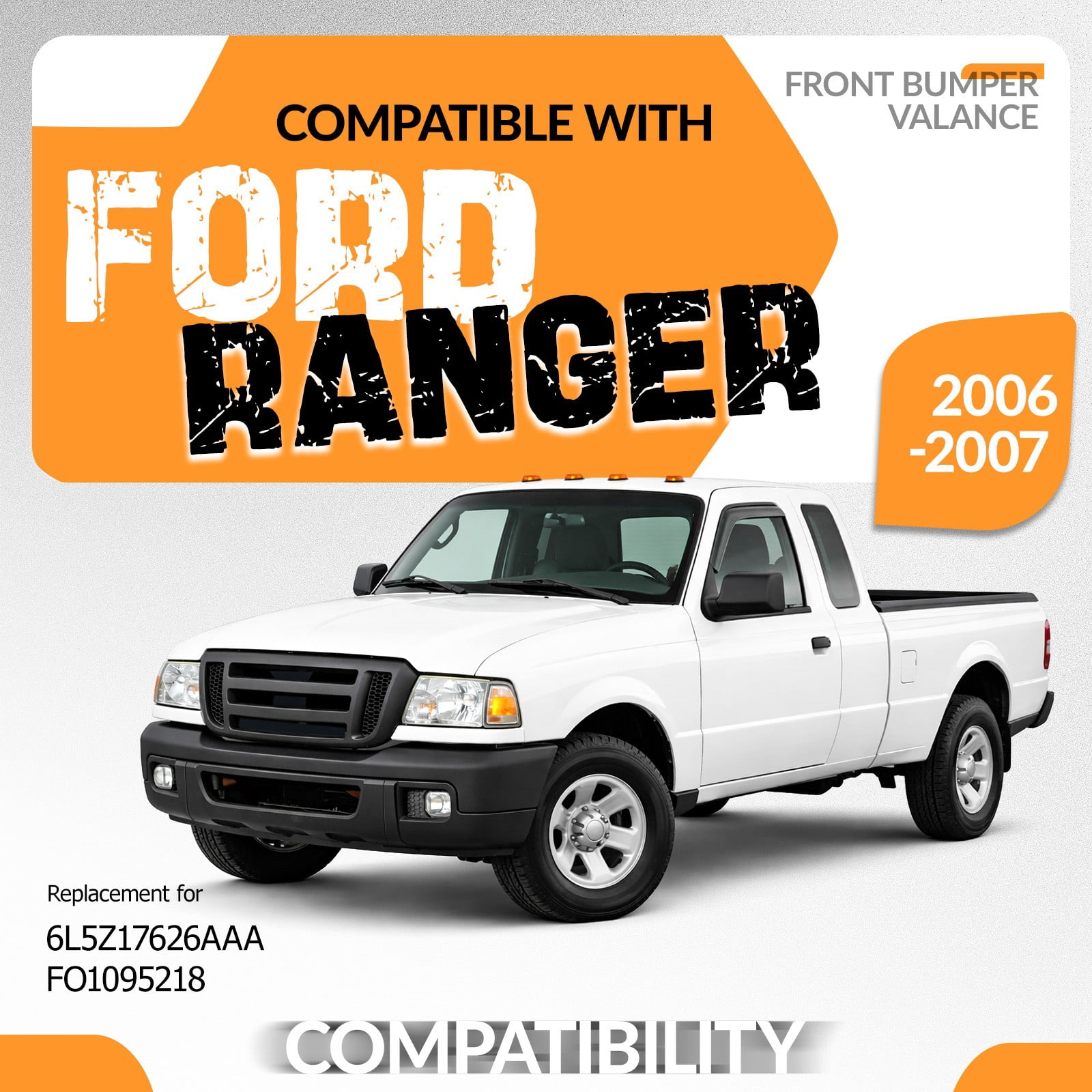 Front Bumper Lower Valance Panel Textured For Ford Ranger 2006-2007 # ...